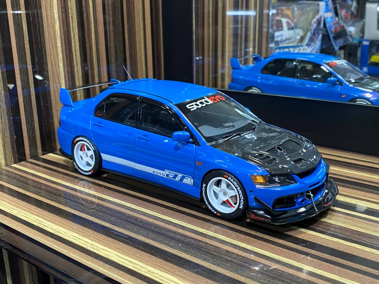 Super A 1/18 Mitsubishi Lancer Evolution IX Diecast Model (Blue ...