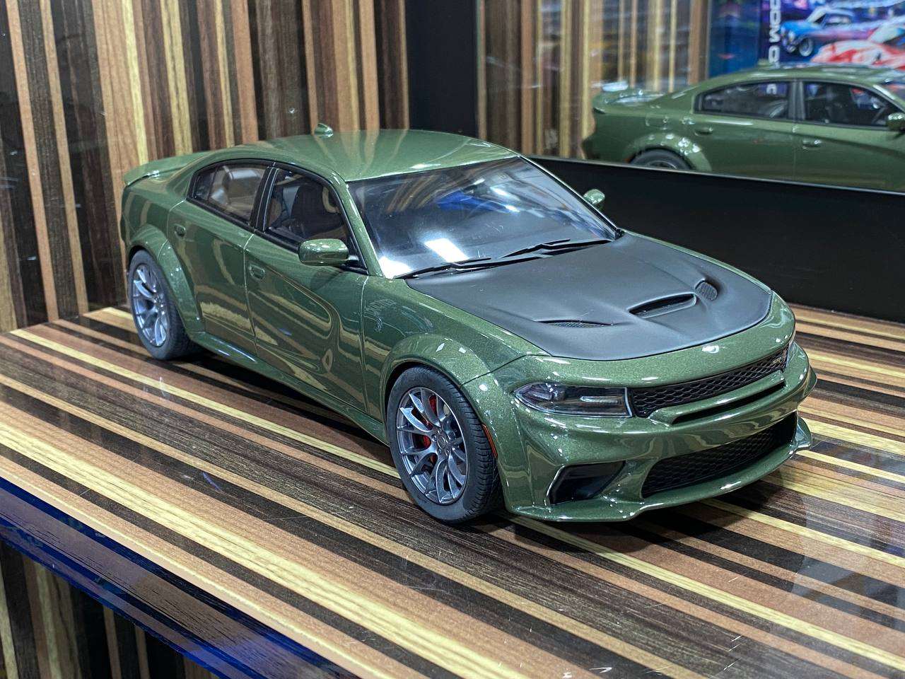 1/18 Diecast Dodge Charger SRT Hellcat Wide Body Green GT Spirit Model ...