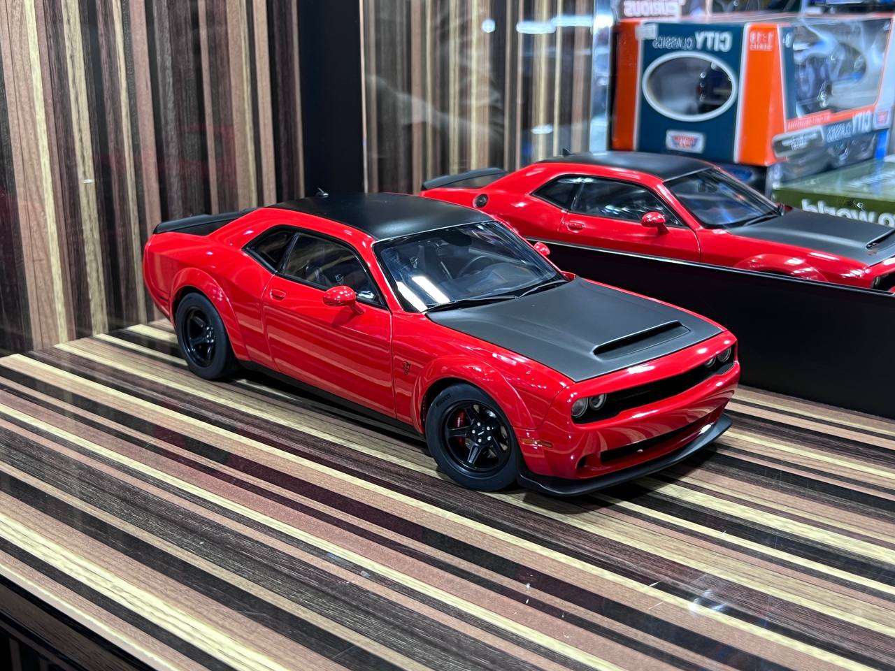 1/18 Diecast Dodge Challenger SRT Demon Red AutoArt Scale Model Car ...